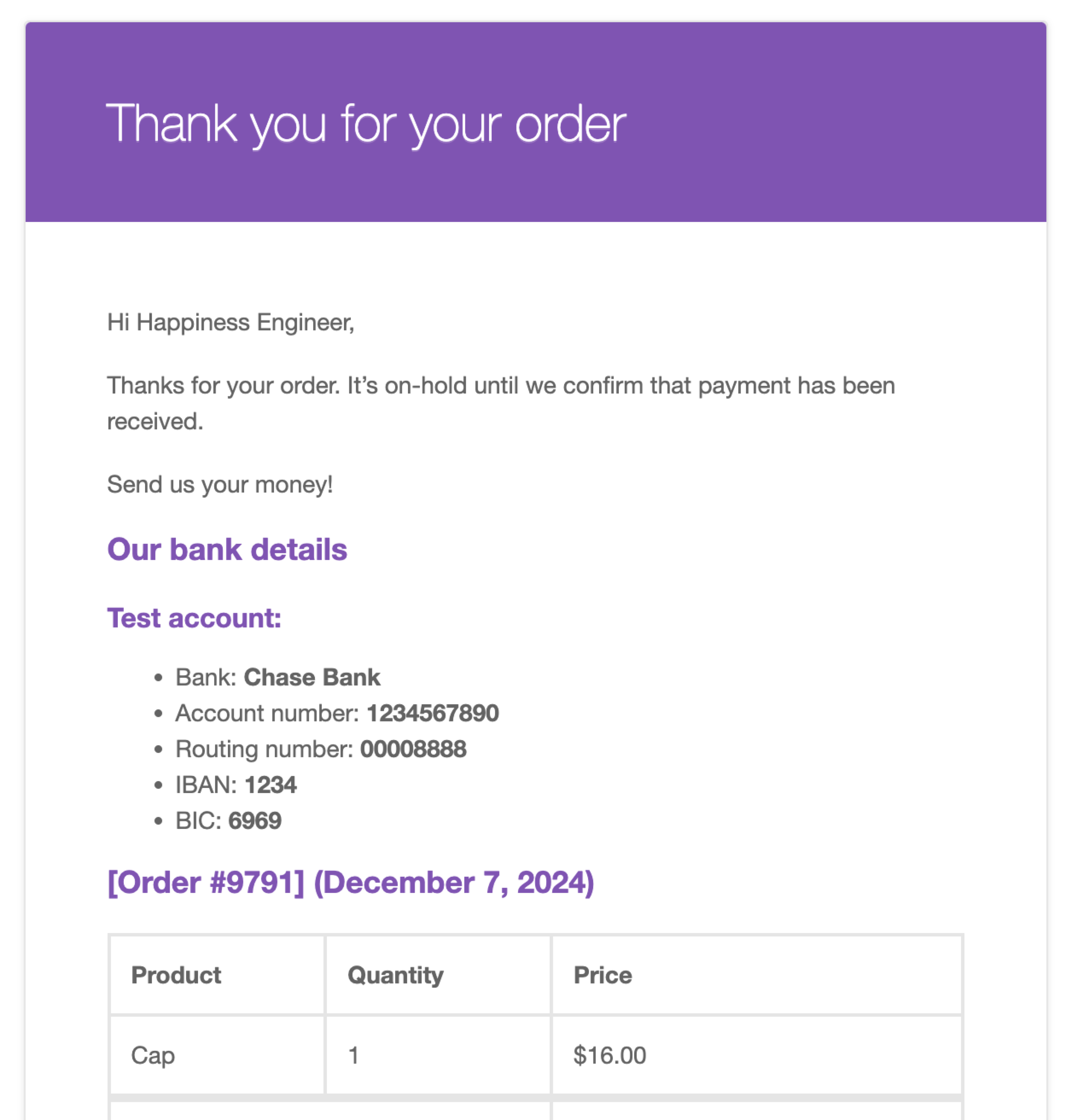 Direct Bank Transfer (BACS) Documentation - WooCommerce