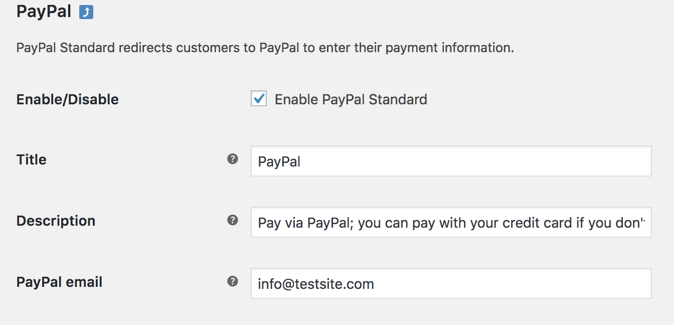 PayPal Standard Documentation - WooCommerce