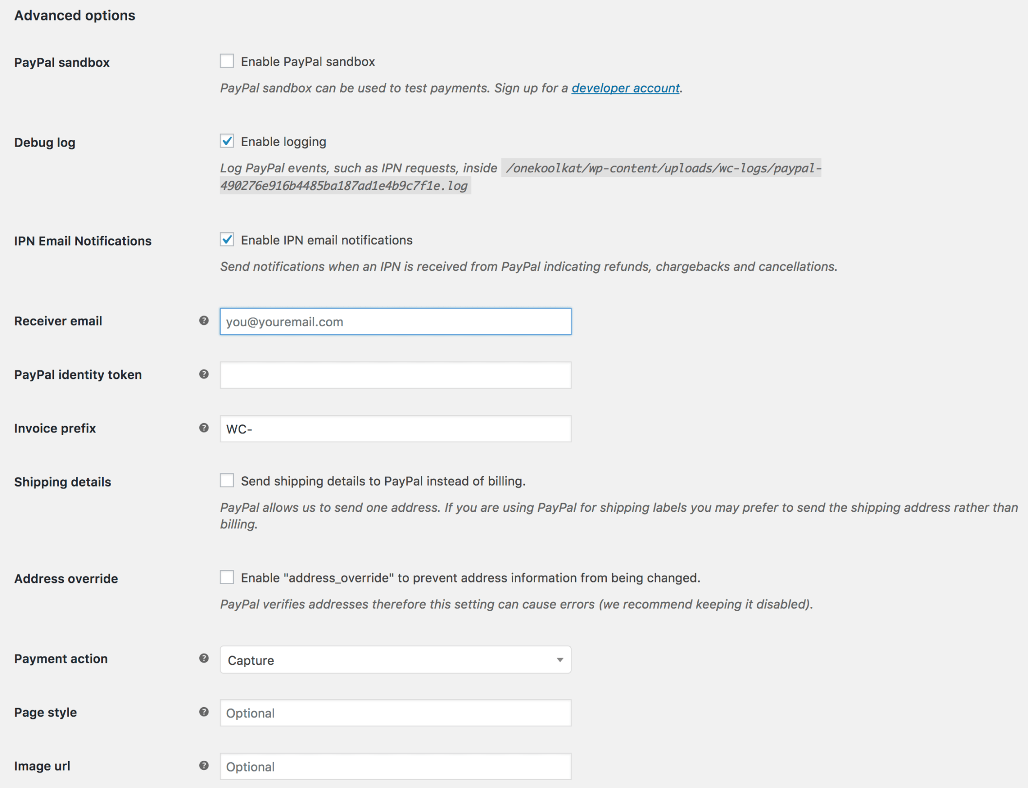 PayPal Standard Documentation - WooCommerce