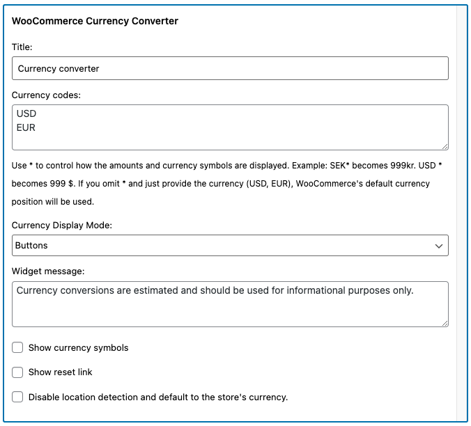 Currency Converter Widget - WooCommerce