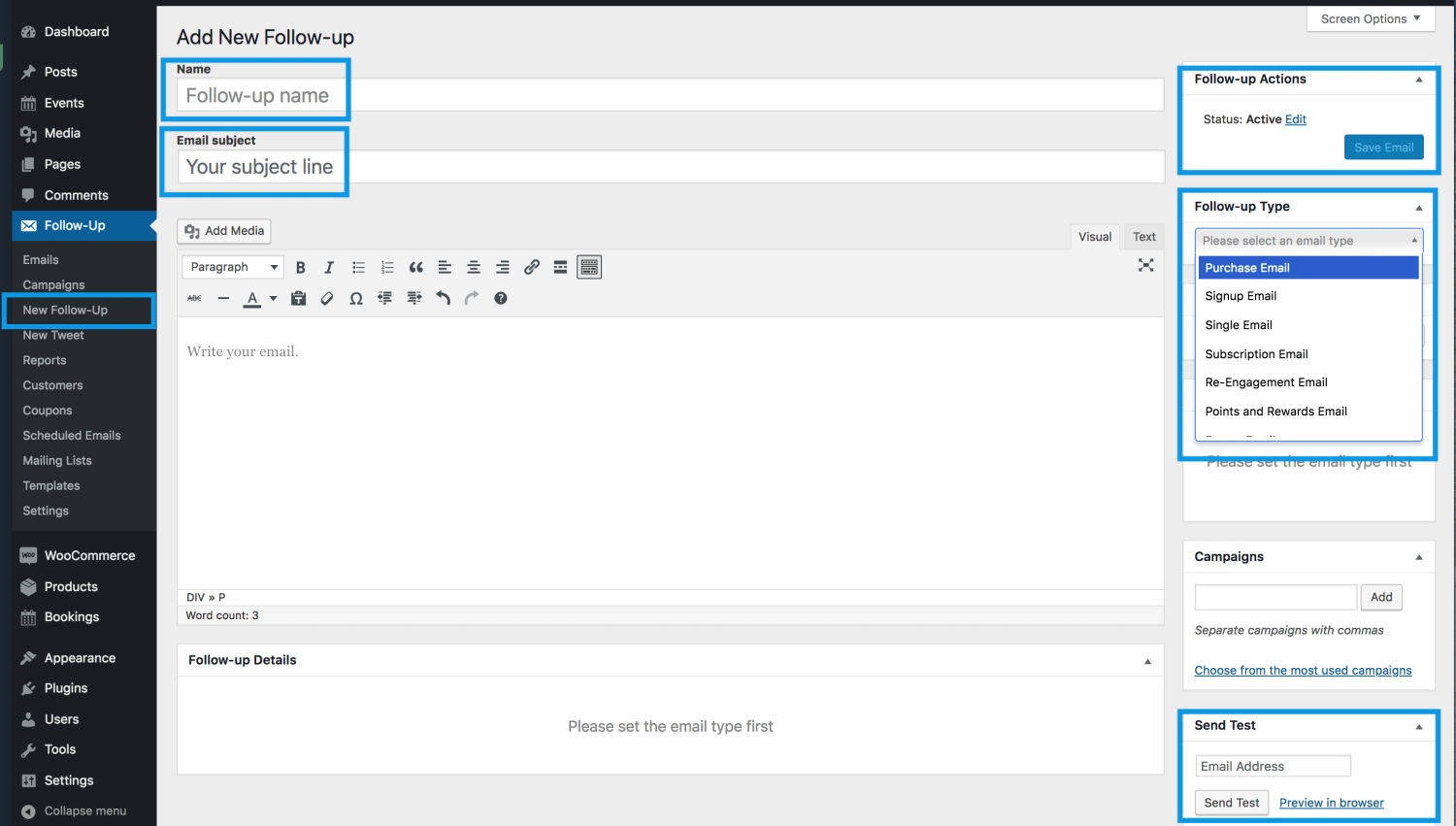 Follow-Ups Documentation - WooCommerce