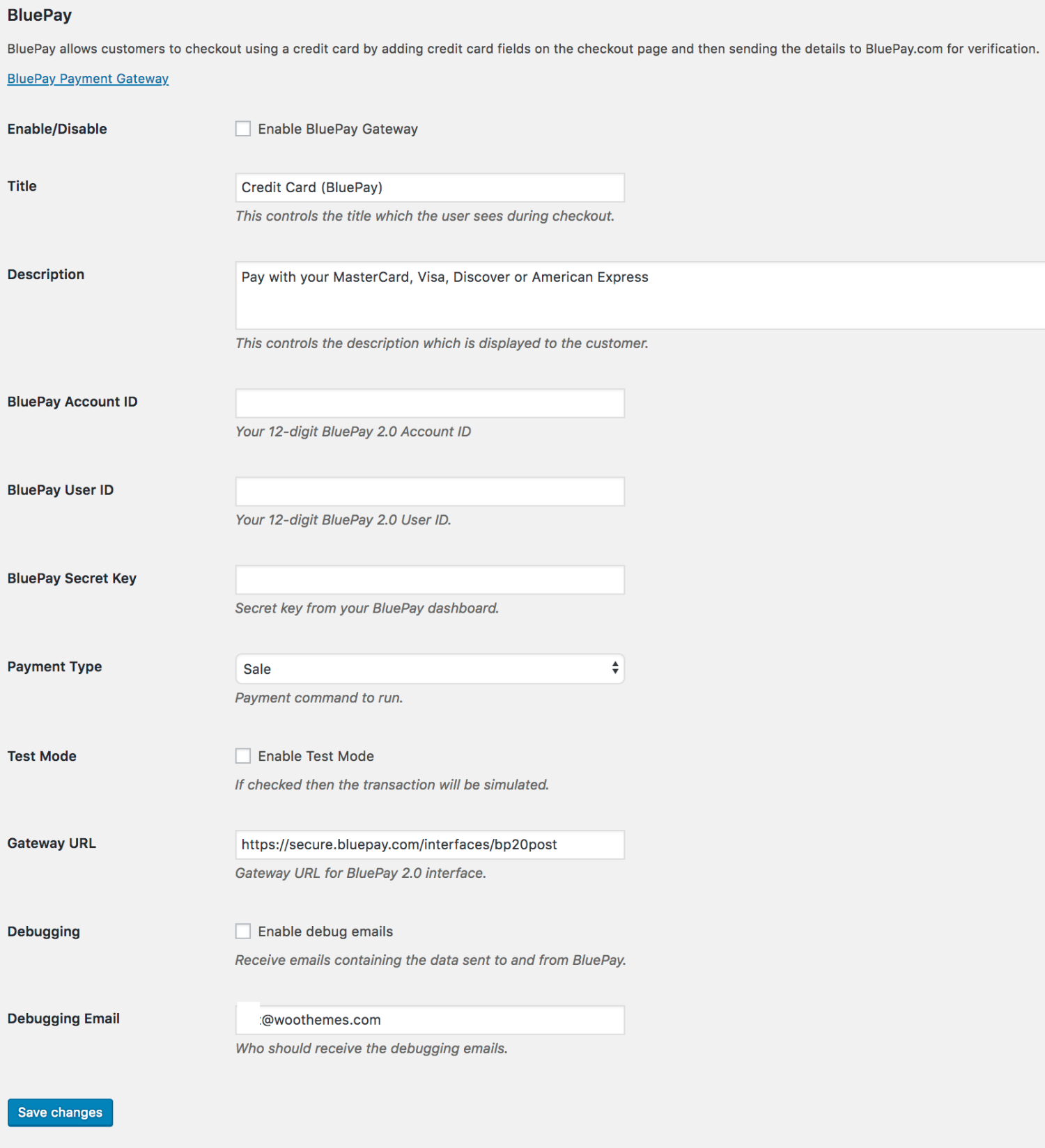 BluePay Documentation - WooCommerce