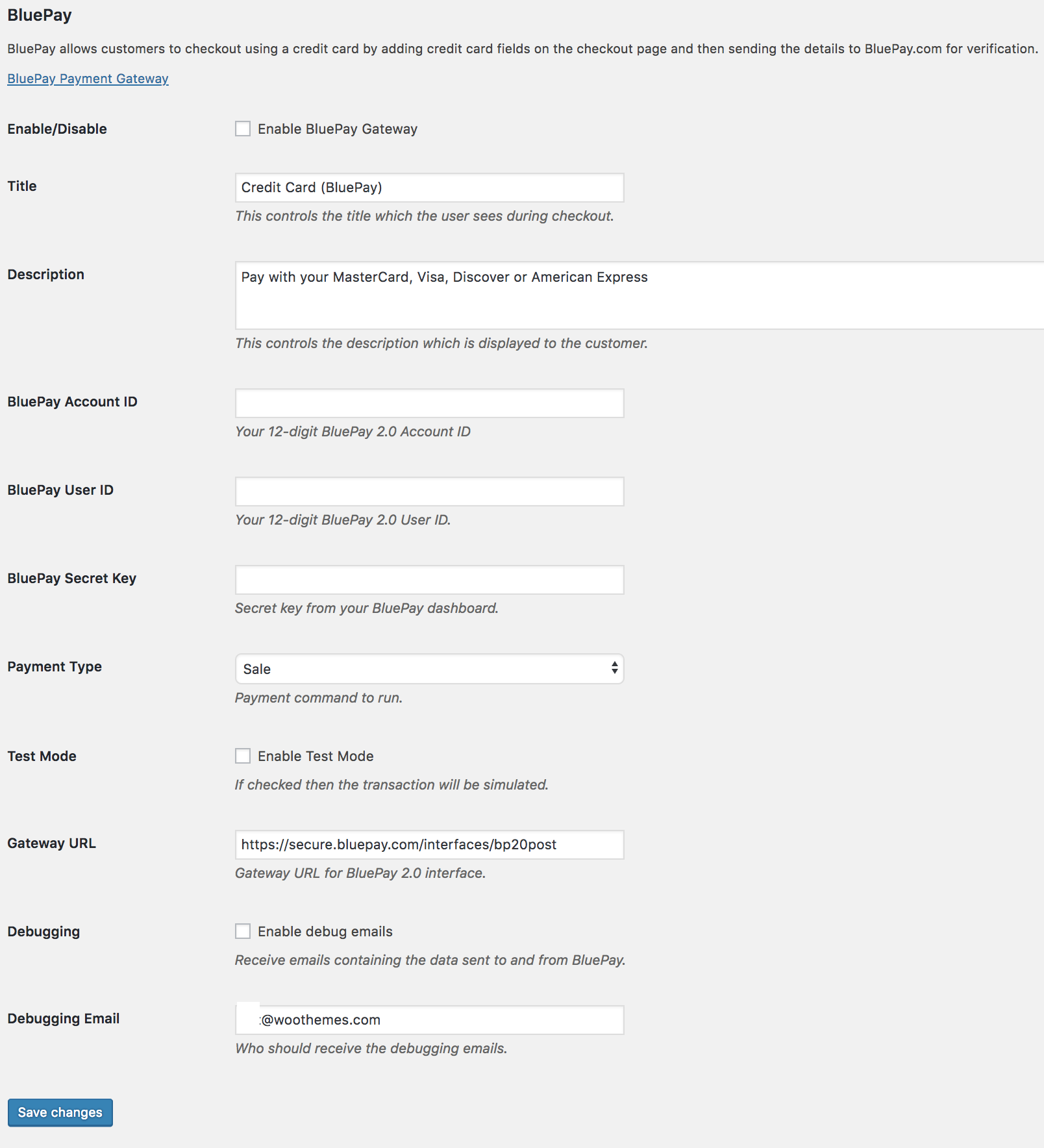 BluePay Documentation - WooCommerce