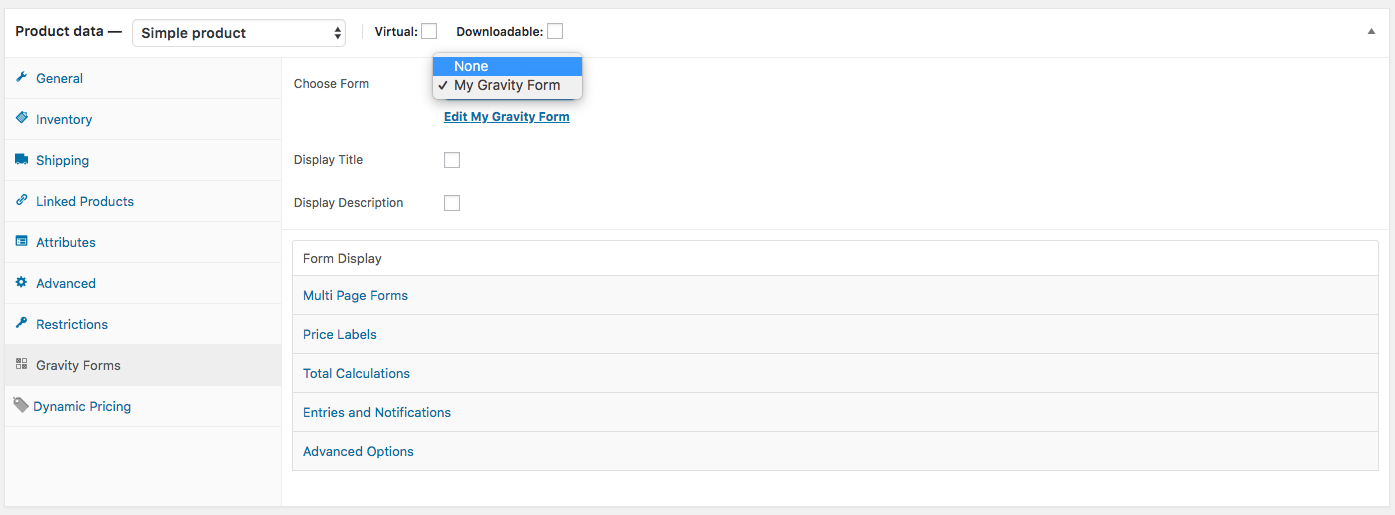 WooCommerce Gravity Forms Product Add-Ons Documentation - WooCommerce
