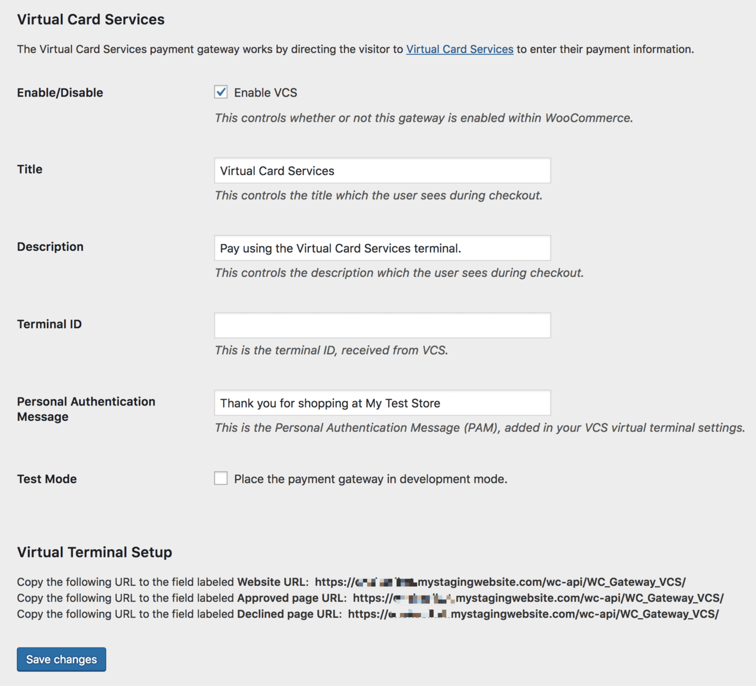 Virtual Card Services (VCS ) Documentation - WooCommerce