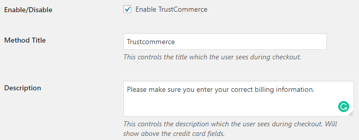TrustCommerce Payment Gateway Documentation - WooCommerce