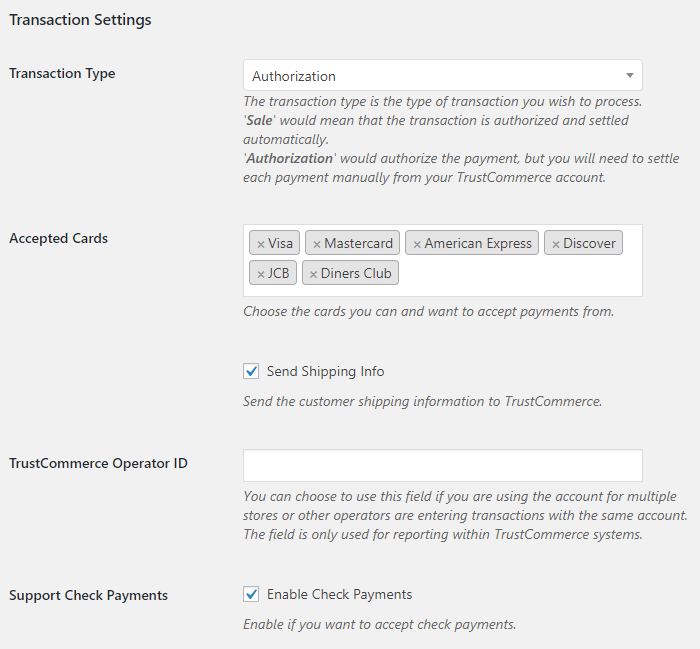 TrustCommerce Payment Gateway Documentation - WooCommerce