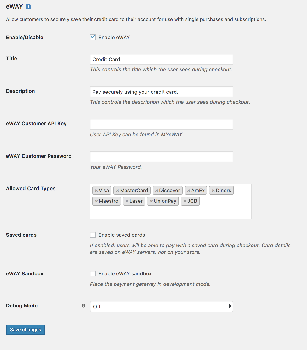 Eway Documentation - WooCommerce