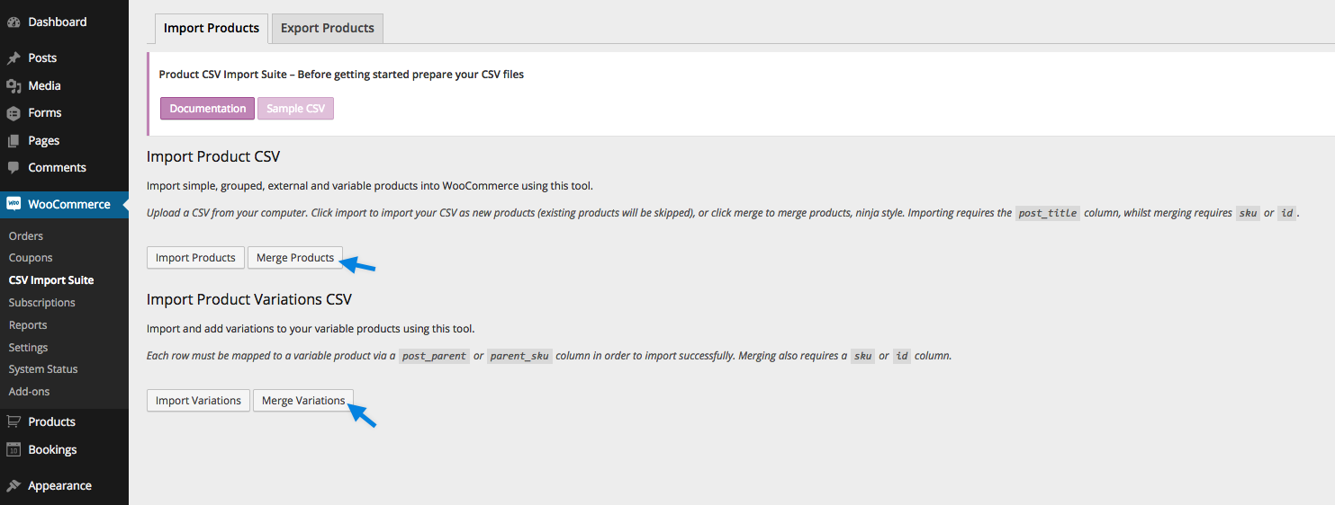 Merging Products and Variations Documentation - WooCommerce