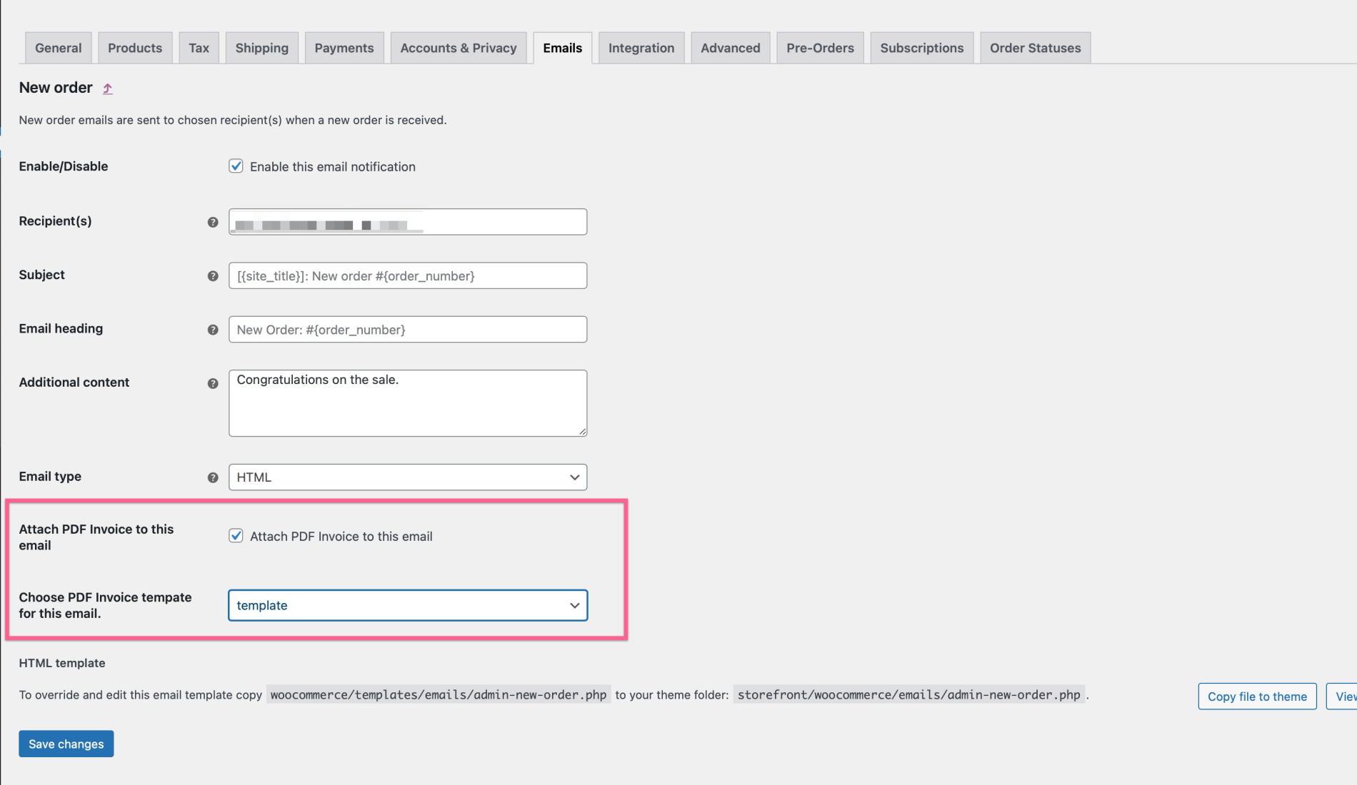 PDF Invoices Documentation - WooCommerce