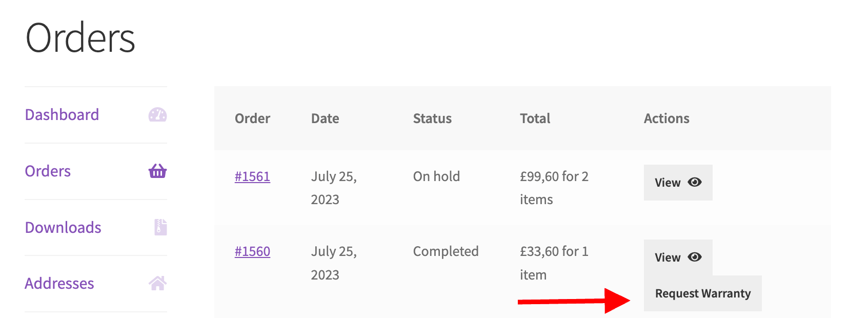 Returns and Warranty Requests - WooCommerce Marketplace
