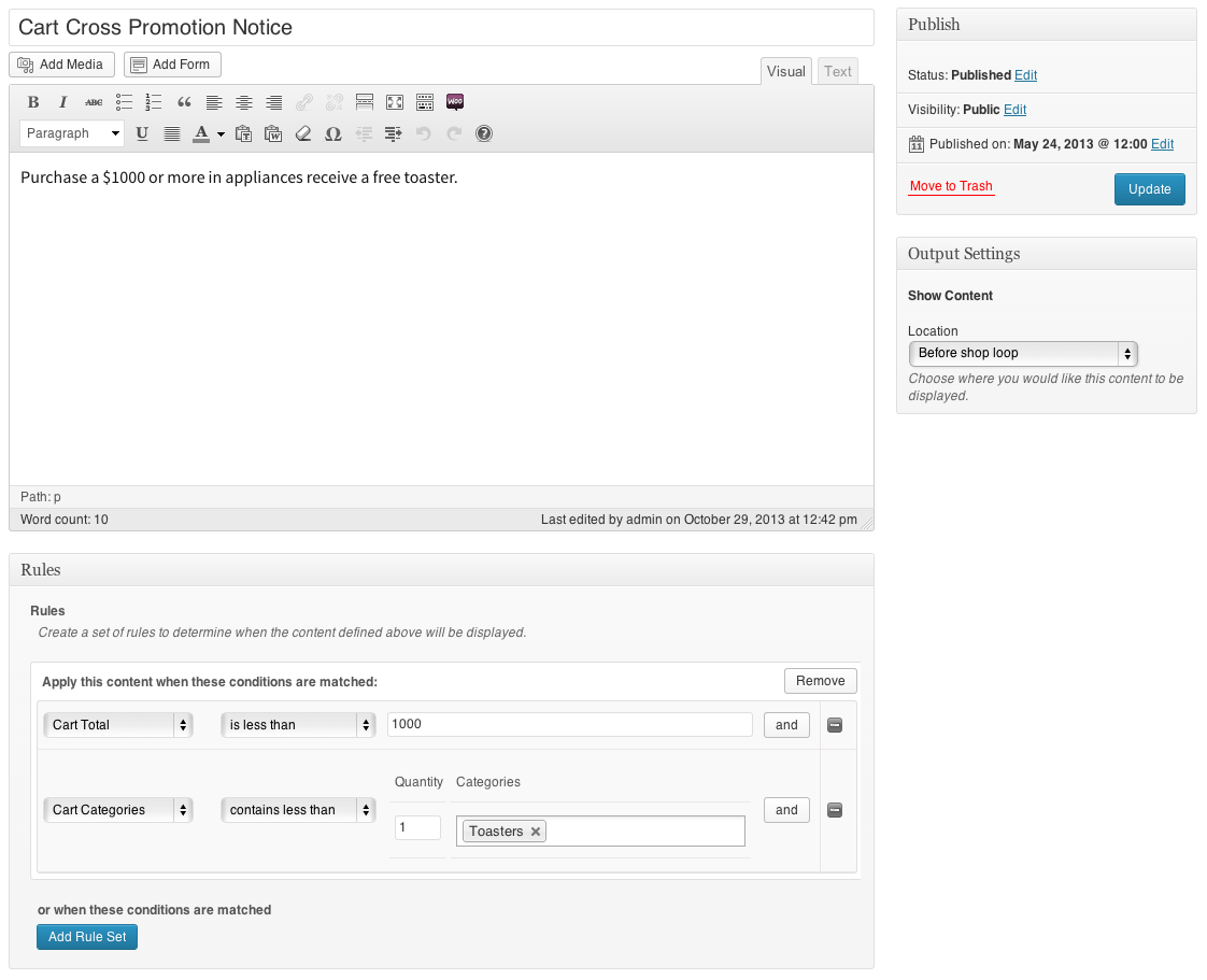 Conditional Content For Woocommerce Woocommerce Marketplace