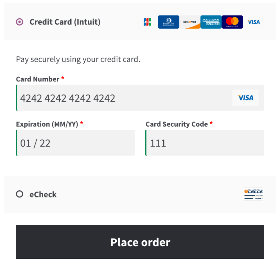 Intuit Payments Gateway - WooCommerce Marketplace