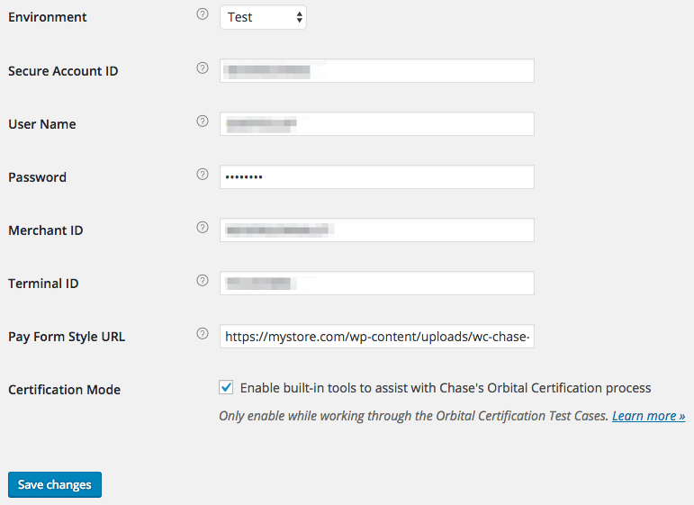 WooCommerce Chase Paymentech Certification Mode Documentation - WooCommerce