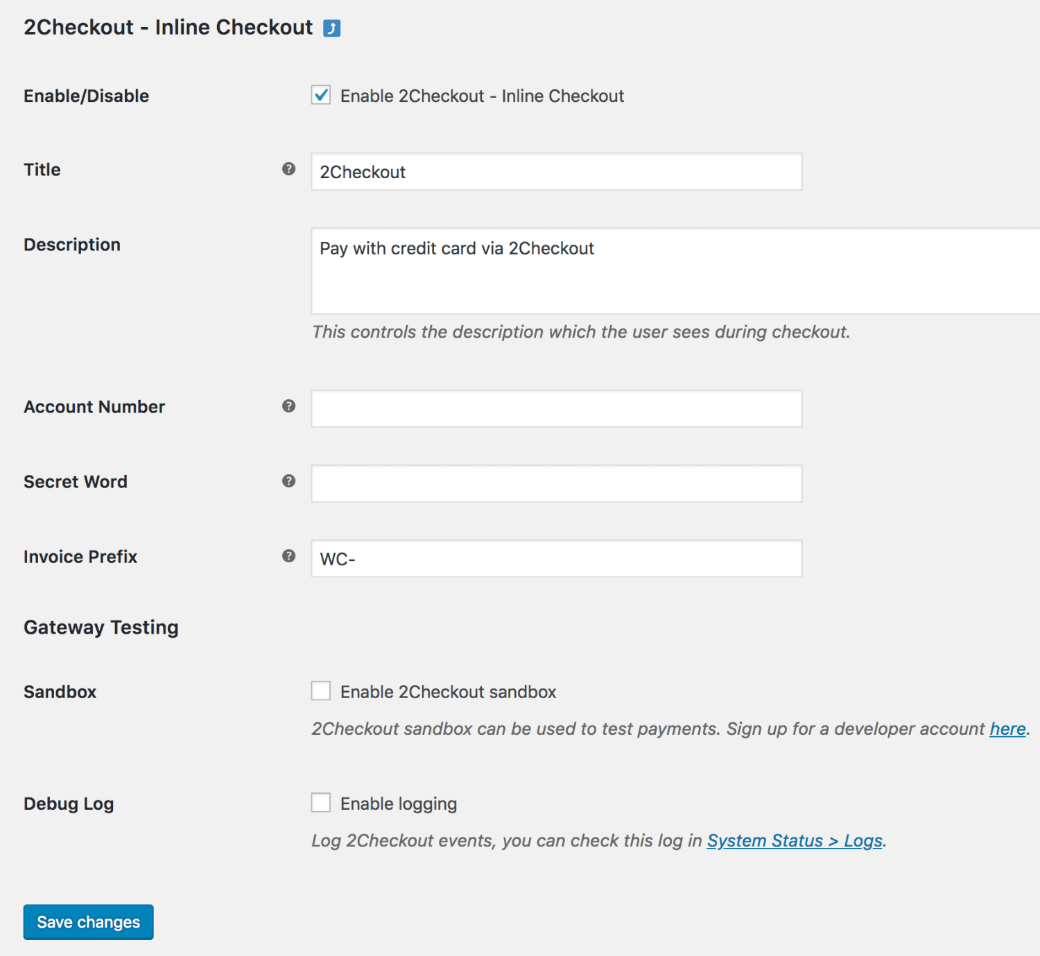 2Checkout Inline Checkout Documentation - WooCommerce