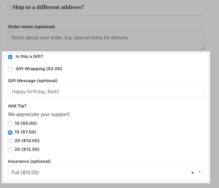 Woocommerce Checkout Add Ons Woocommerce