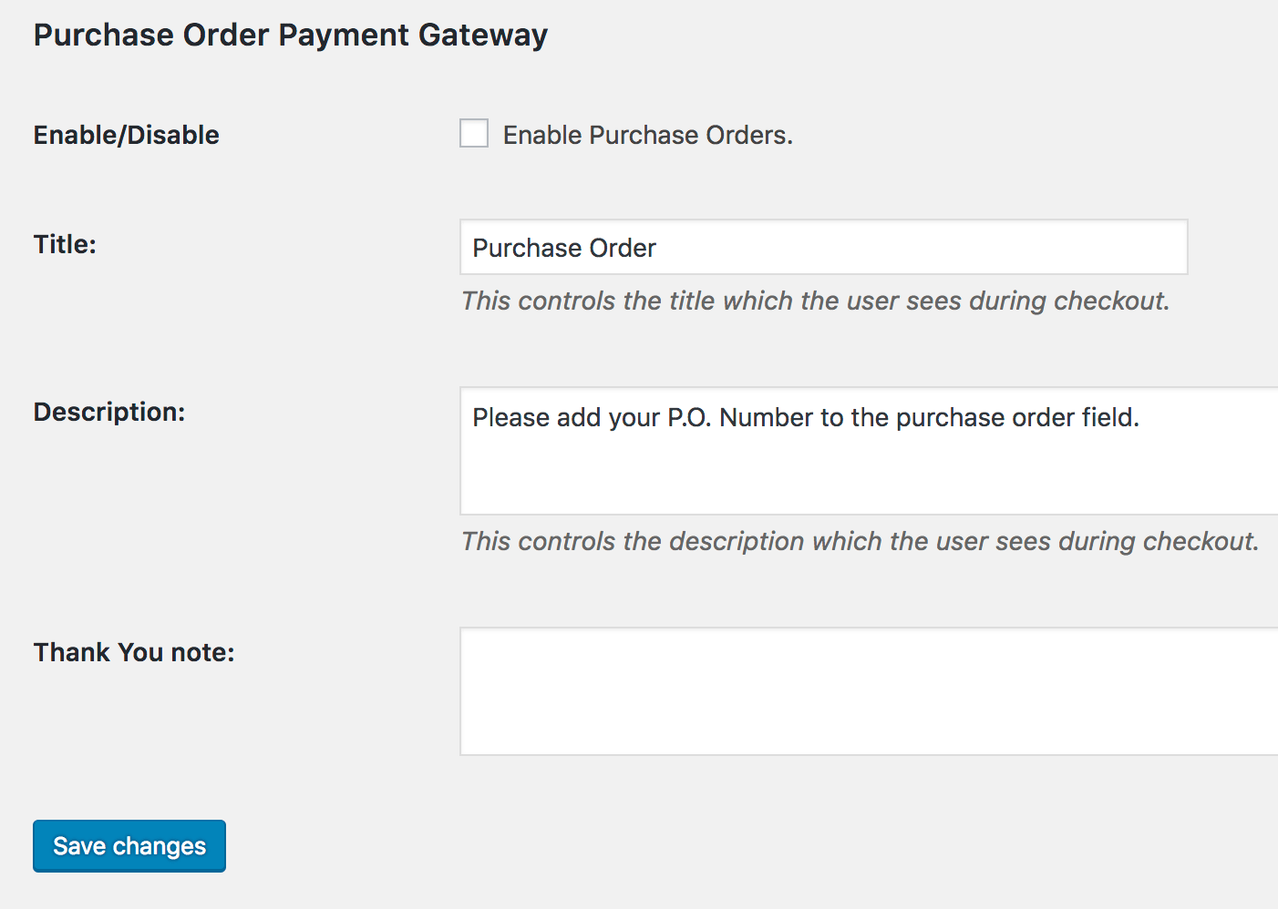WooCommerce Purchase Order Gateway Documentation - WooCommerce