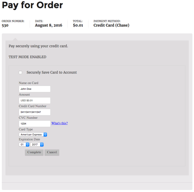 WooCommerce Chase Paymentech Certification Mode Documentation - WooCommerce
