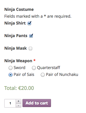 Ninja Forms Product Add-Ons for WooCommerce Documentation - WooCommerce