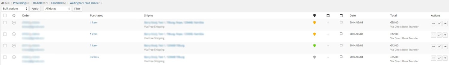 Using Antifraud Order Risk Score Documentation - WooCommerce