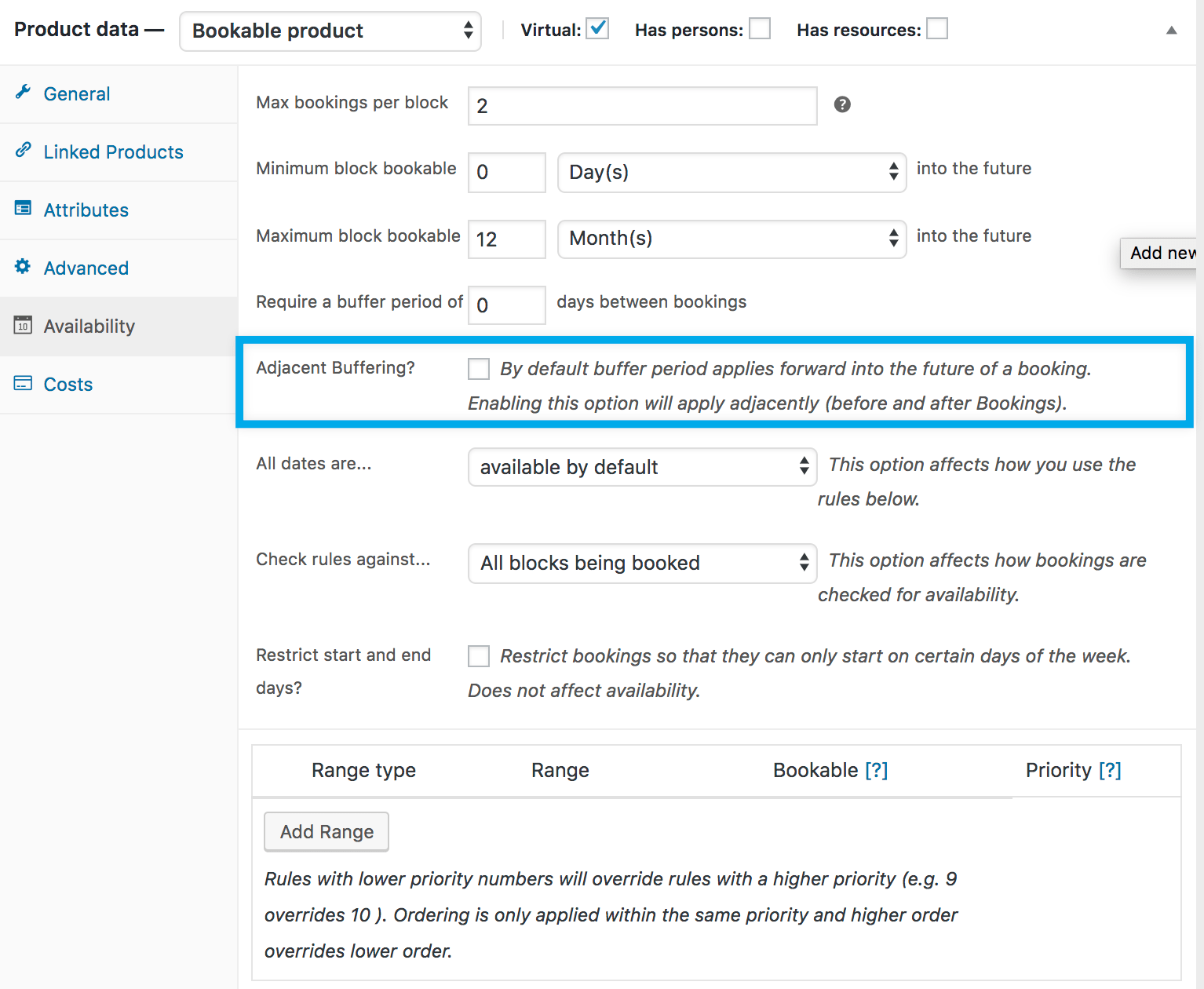 Bookings Availability Settings Documentation Woocommerce