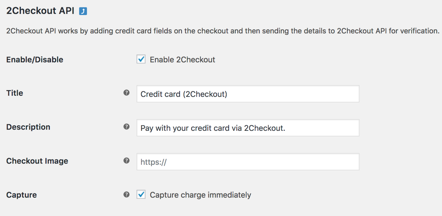 2Checkout API Gateway Documentation - WooCommerce