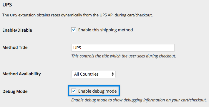 Online Shipping Calculators And Debug Mode Documentation Woocommerce