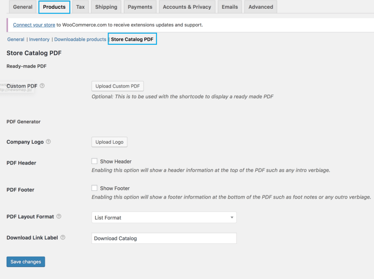 Store Catalog PDF Download for WooCommerce Documentation - WooCommerce