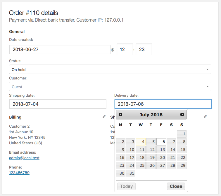 Order Delivery Details Documentation - WooCommerce