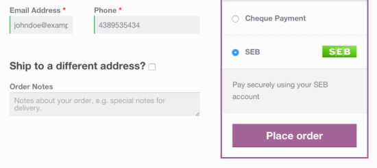 WooCommerce SEB Gateway Documentation - WooCommerce