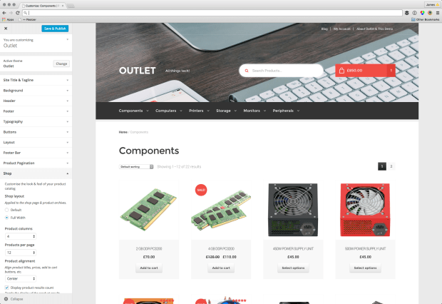 Outlet - A Storefront child theme for tech stores