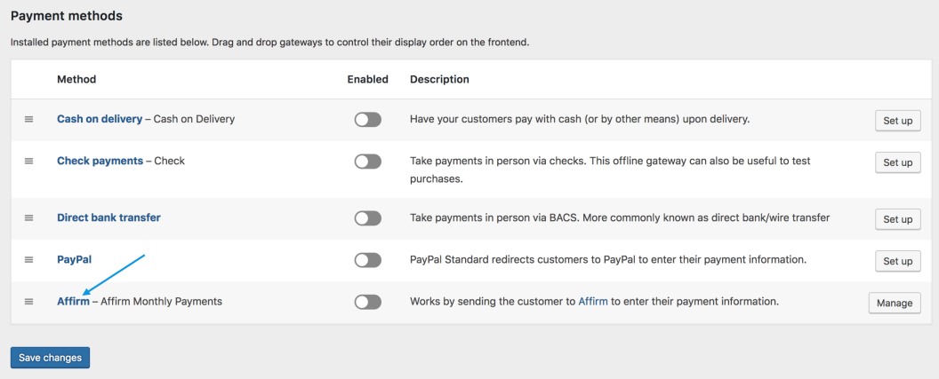 Affirm Payments Documentation - WooCommerce