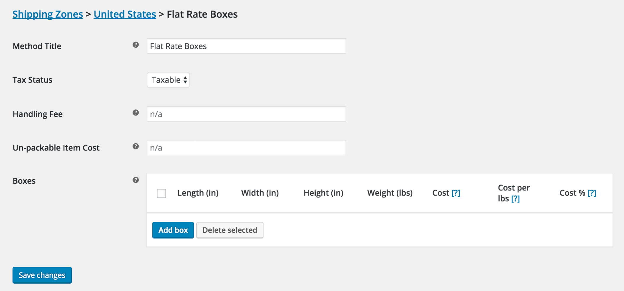 Flat Rate Box Shipping Documentation - WooCommerce
