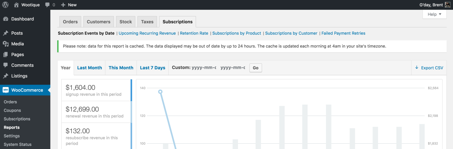 Subscription Reports Documentation - WooCommerce