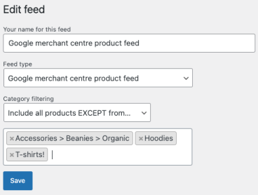 Google Product Feed - Feed generation options Documentation - WooCommerce