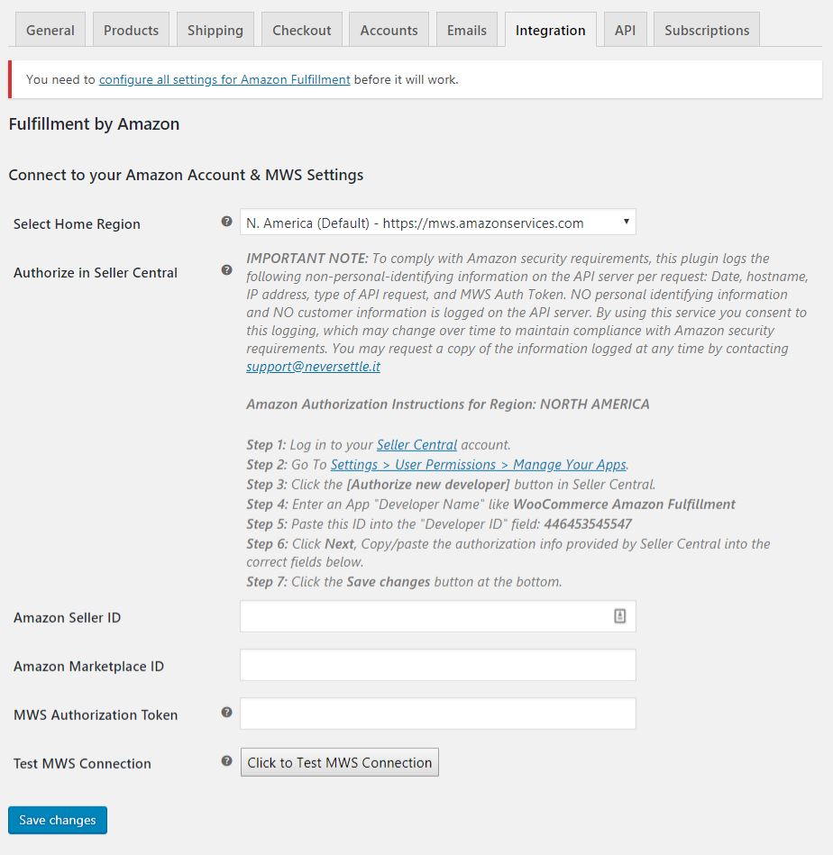 Amazon Fulfillment (MCF) for WooCommerce Documentation - WooCommerce
