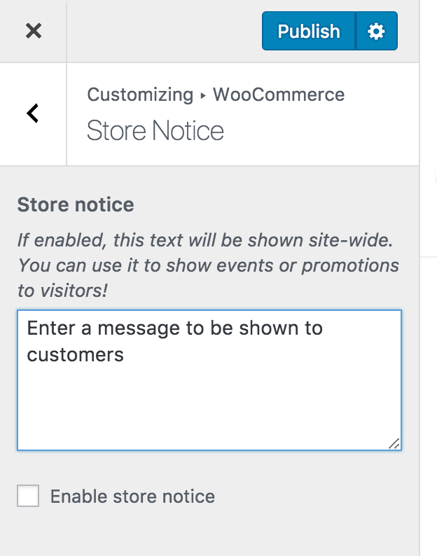 Store Notice Documentation - WooCommerce