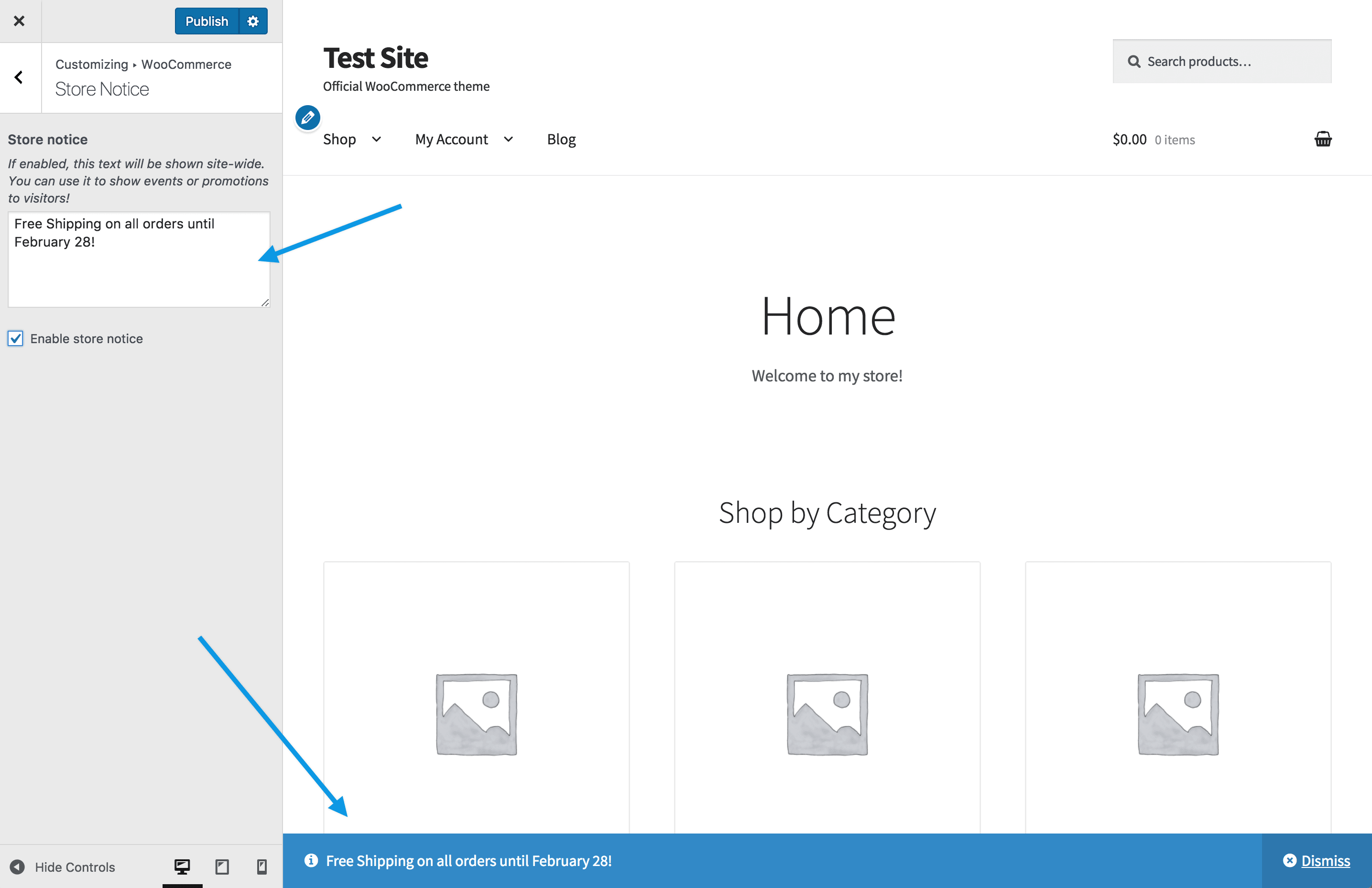 Store Notice Documentation - WooCommerce