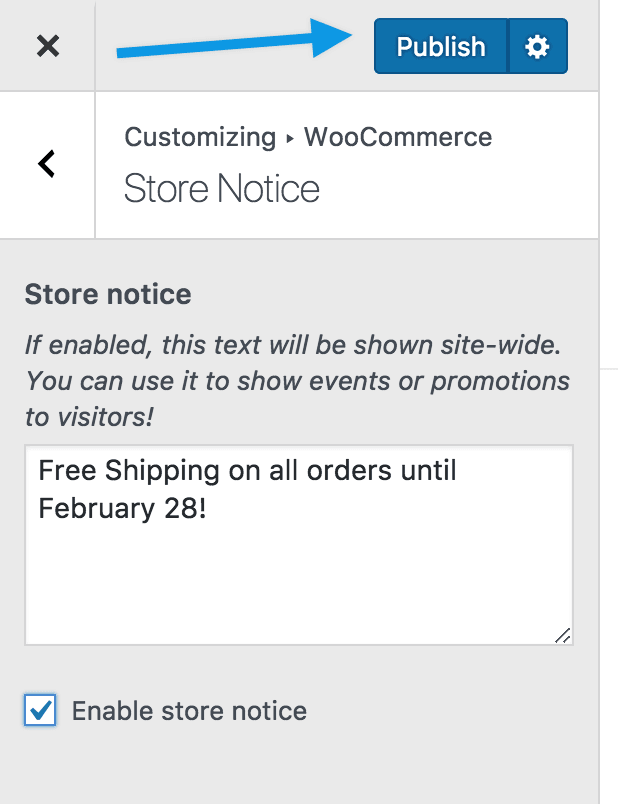 Store Notice Documentation - WooCommerce