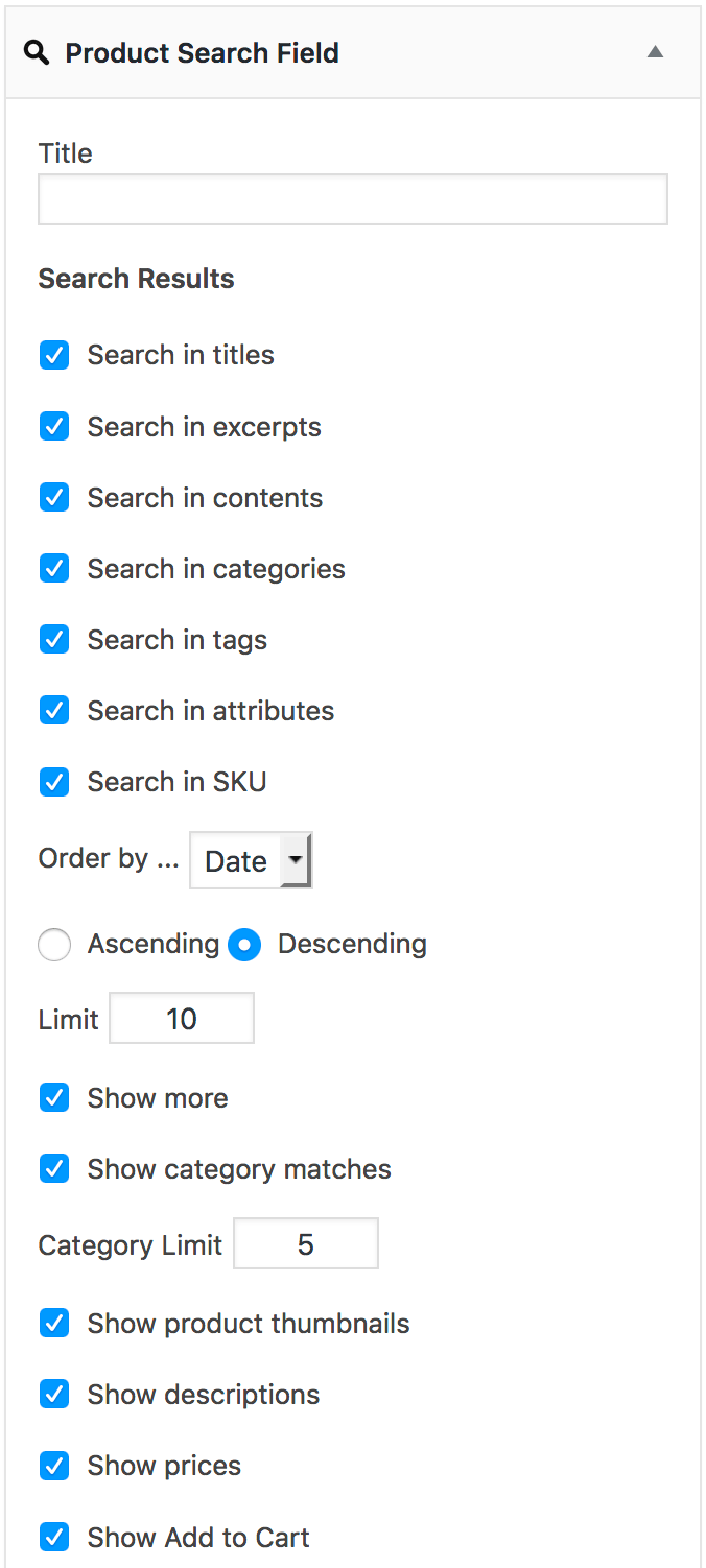 Product Search Field Documentation - WooCommerce