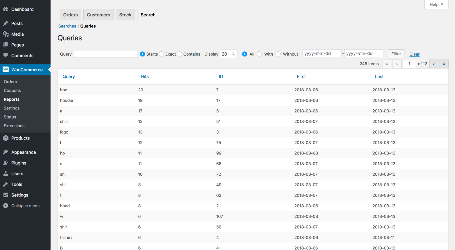 Queries Documentation - WooCommerce