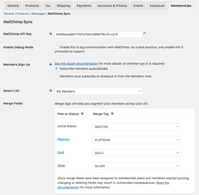 Mailchimp for WooCommerce Memberships Documentation - WooCommerce