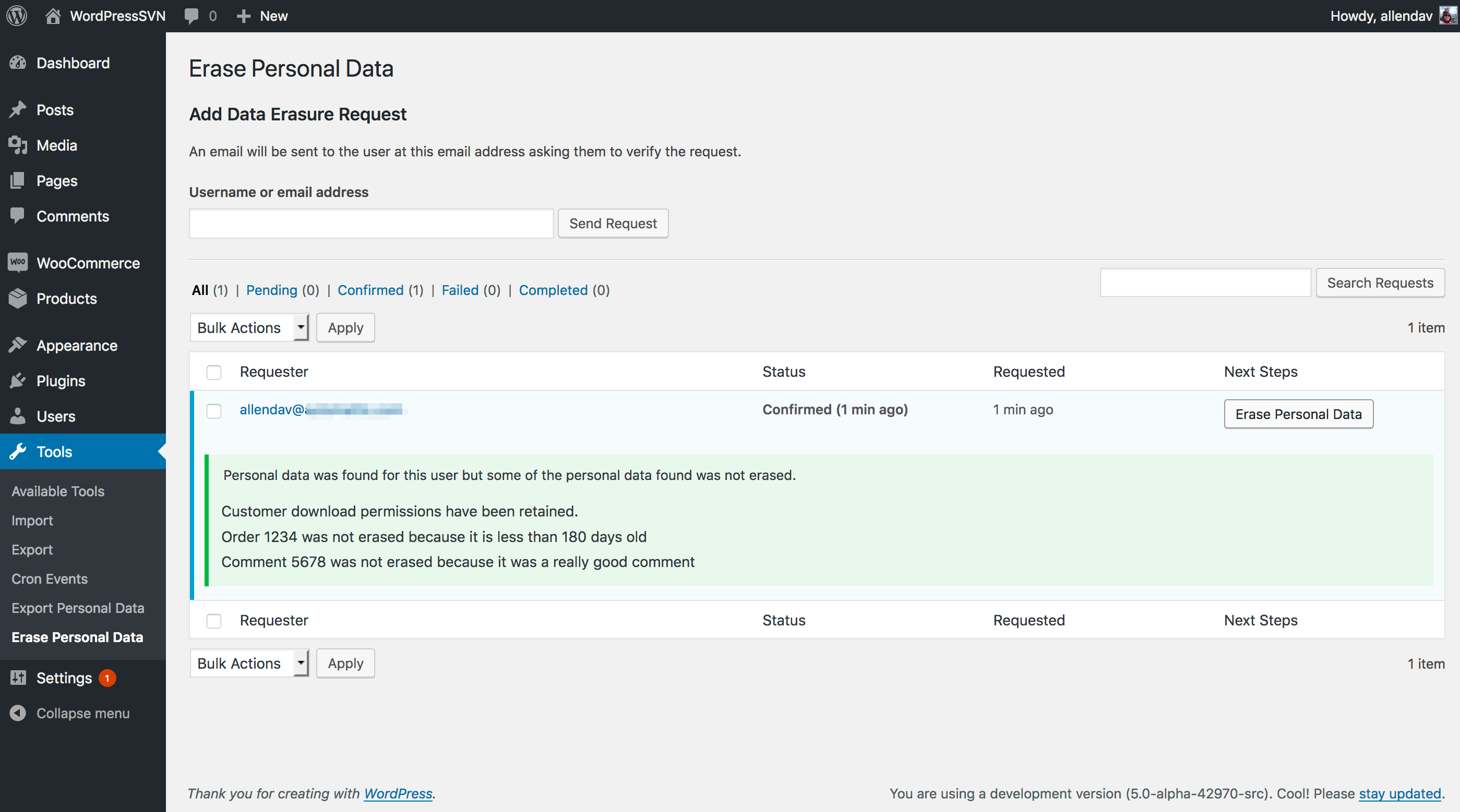 Right to Erasure Requests for GDPR with WooCommerce