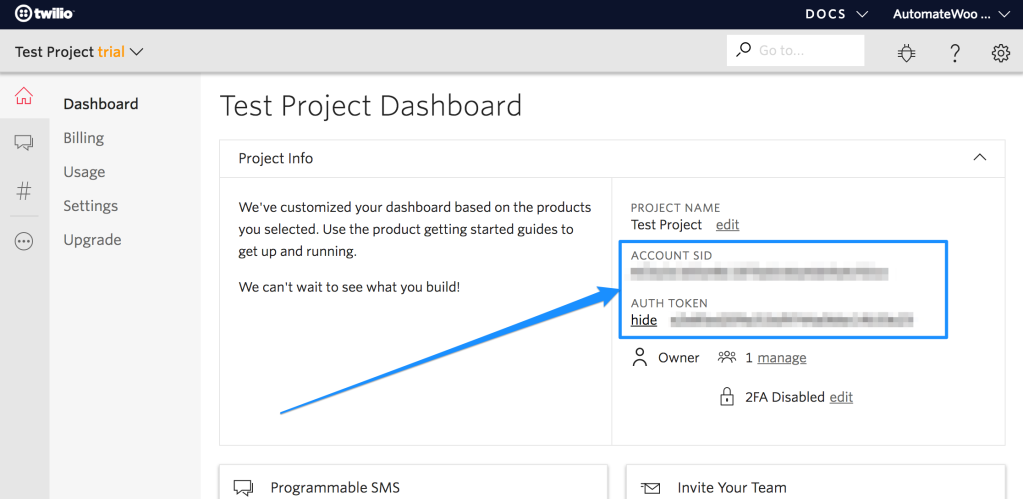 Setting up the Twilio integration Documentation - WooCommerce