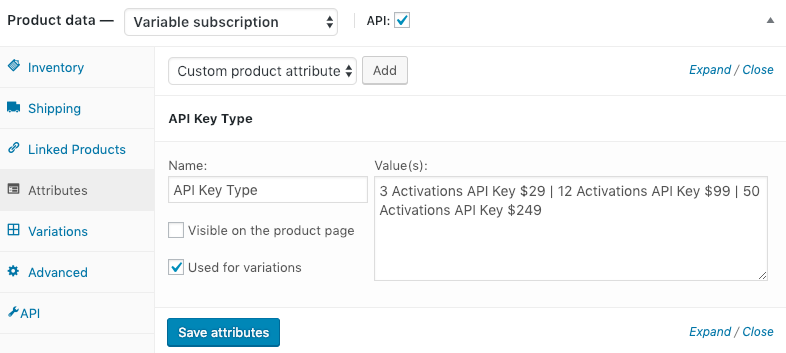 Quick Setup Guide: API Manager Products Documentation - WooCommerce