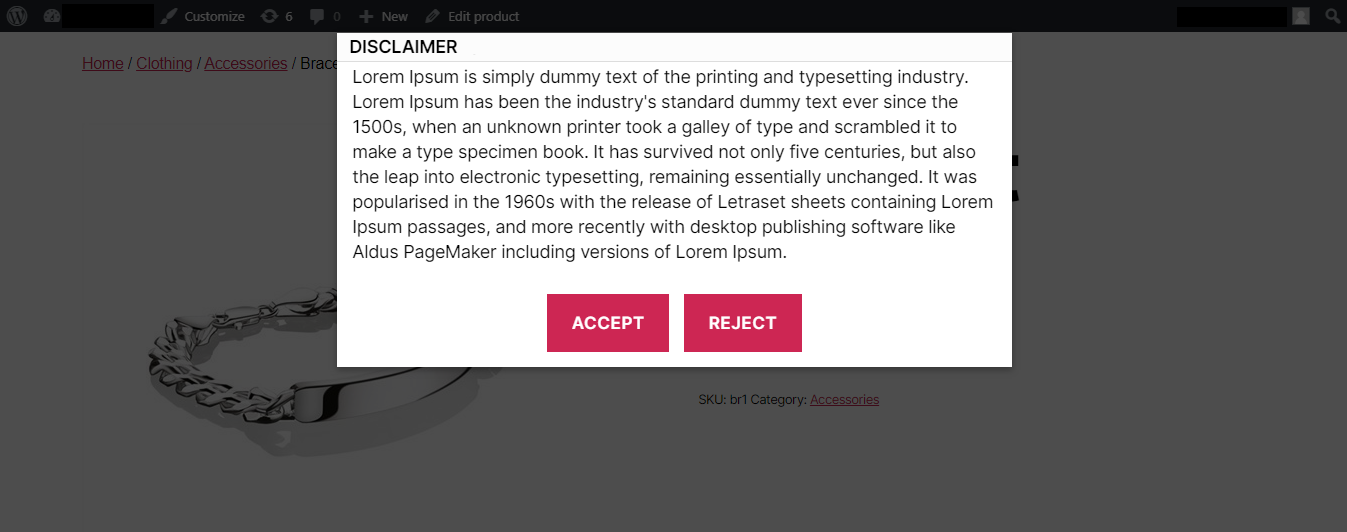 Product Disclaimer For WooCommerce - WooCommerce