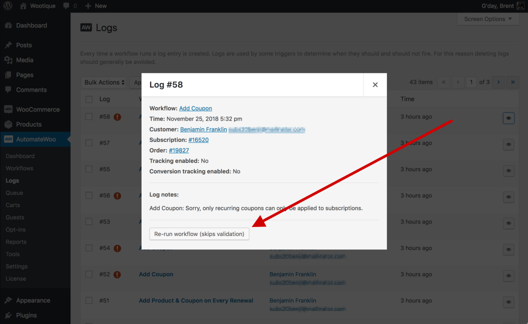 Workflow Logs Documentation Woocommerce