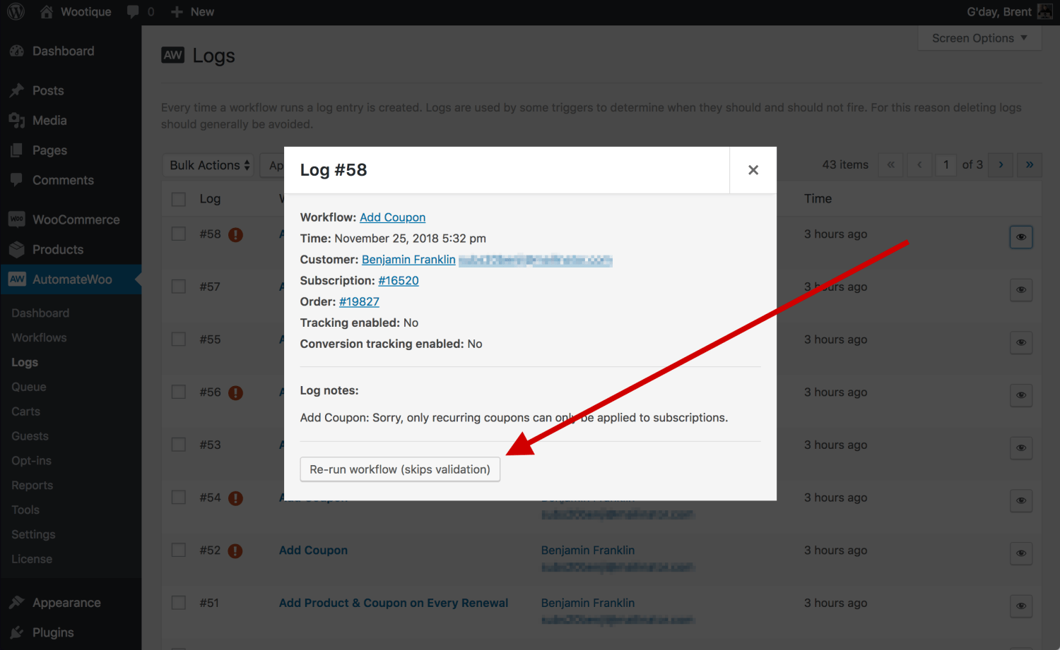Workflow Logs Documentation Woocommerce 2422