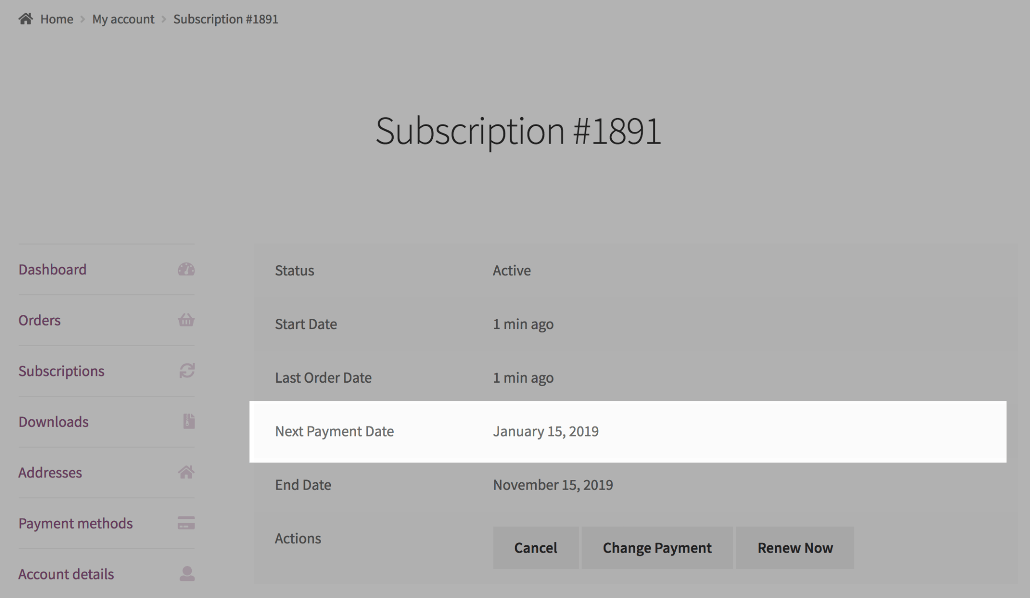 Subscriptions Early Renewal Guide Documentation - WooCommerce