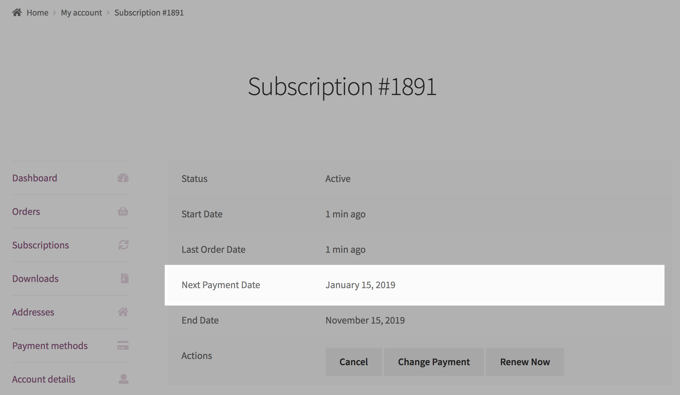 Subscriptions Early Renewal Guide Documentation - WooCommerce